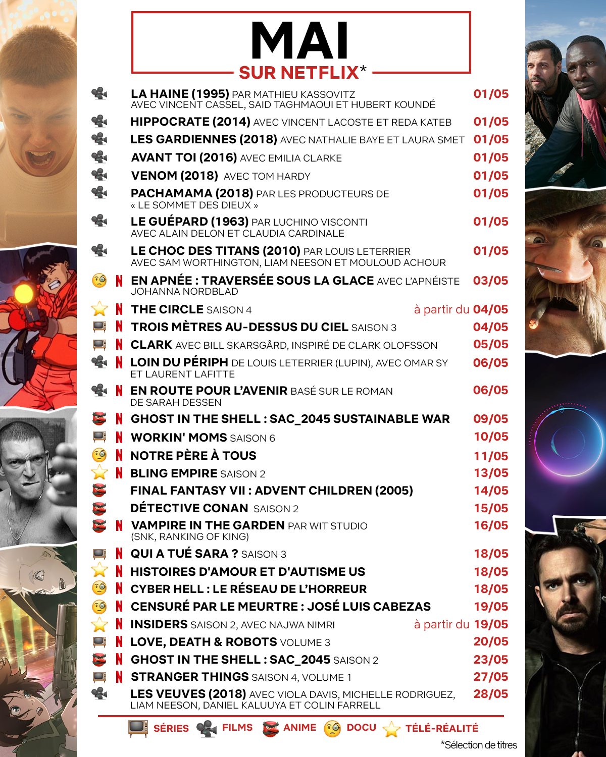 Netflix dévoile l'agenda des sorties en mai