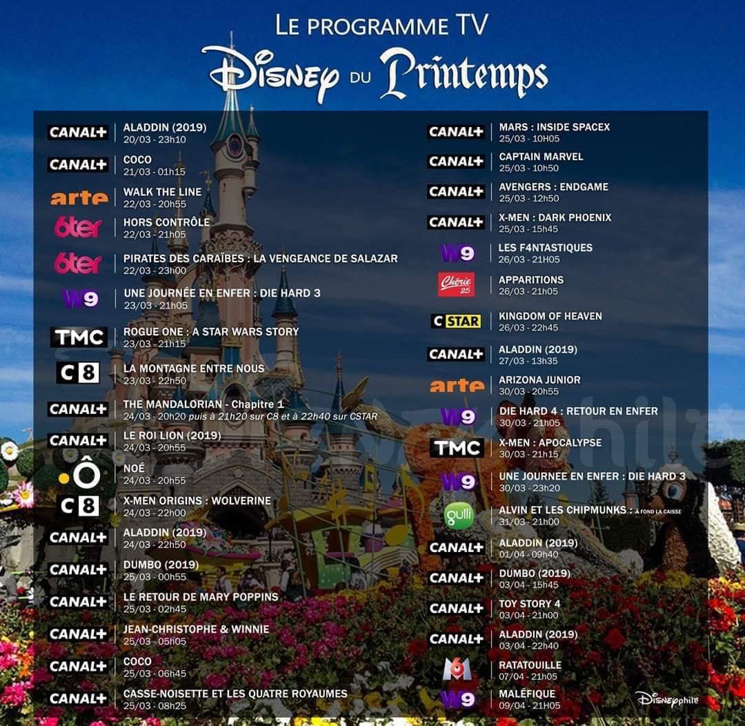 La programmation TV de Disney pour le printemps