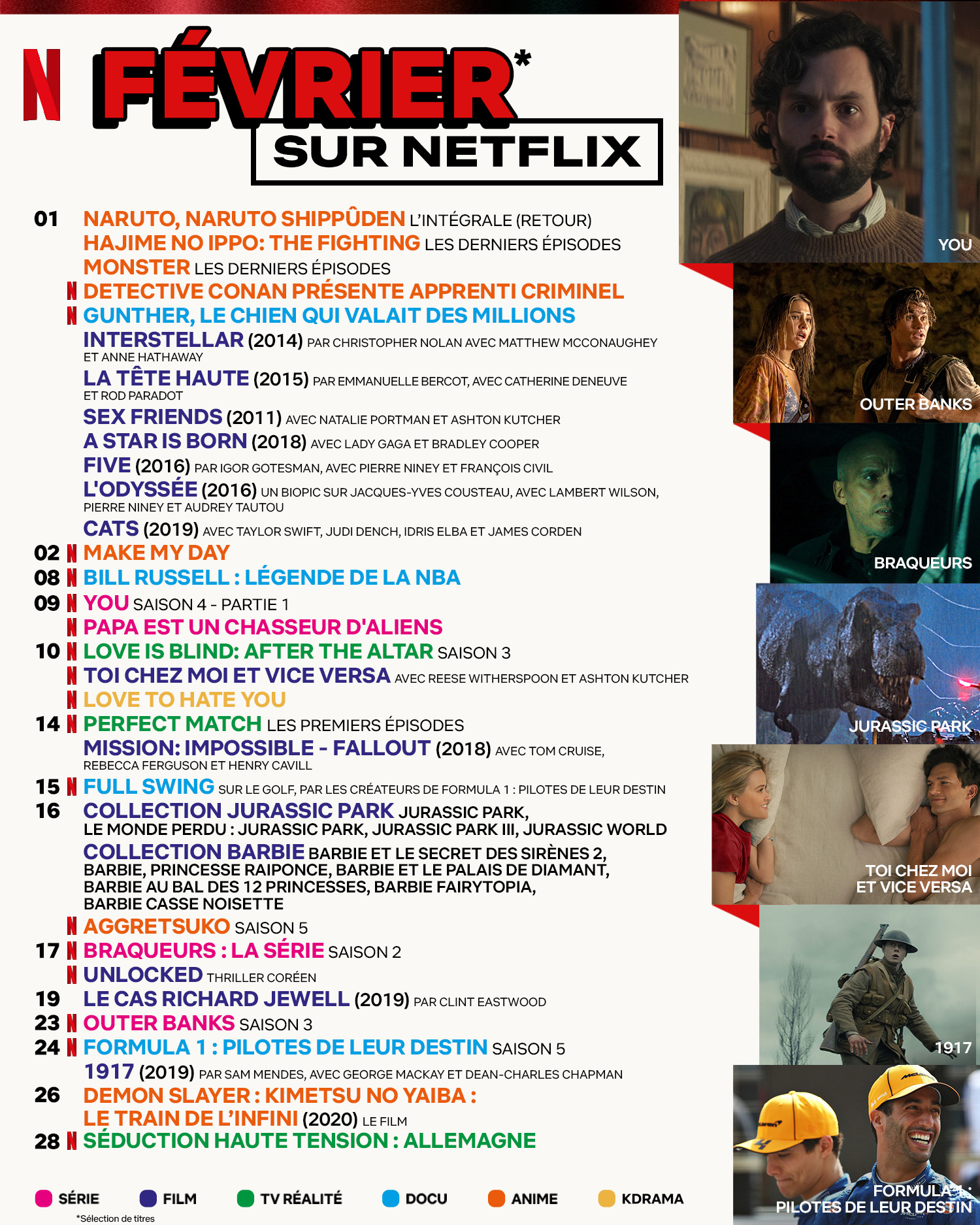 Netflix dévoile son agenda des nouveautés du mois de février